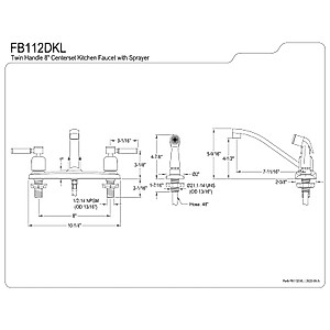 Kingston Brass FB112DKL Kaiser 8" Centerset Kitchen Faucet, Polished Chrome