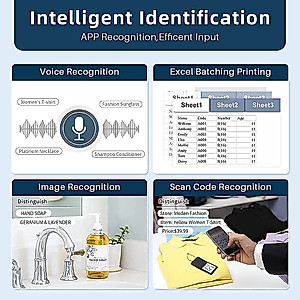 Phomemo Label Printer M120 Label Maker, Barcode Label Printer Portable Bluetooth Label Maker Machine with 3 Rolls 1.18''X0.78'' Thermal Label Paper
