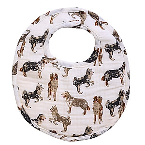 Mud Pie Yellow Lab Dog Print Baby Crawler & Bib Set , 2 Piece Set