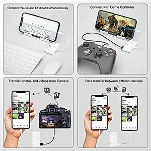 MASAYA HDMI Adapter for iPhone to TV, Dual USB Female OTG Adapter, SD/Micro SD Card Reader for iPhone iPad with Charging Port, Support HDTV/Monitor/Projector/USB Flash Drive/MIDI Keyboard/Mouse
