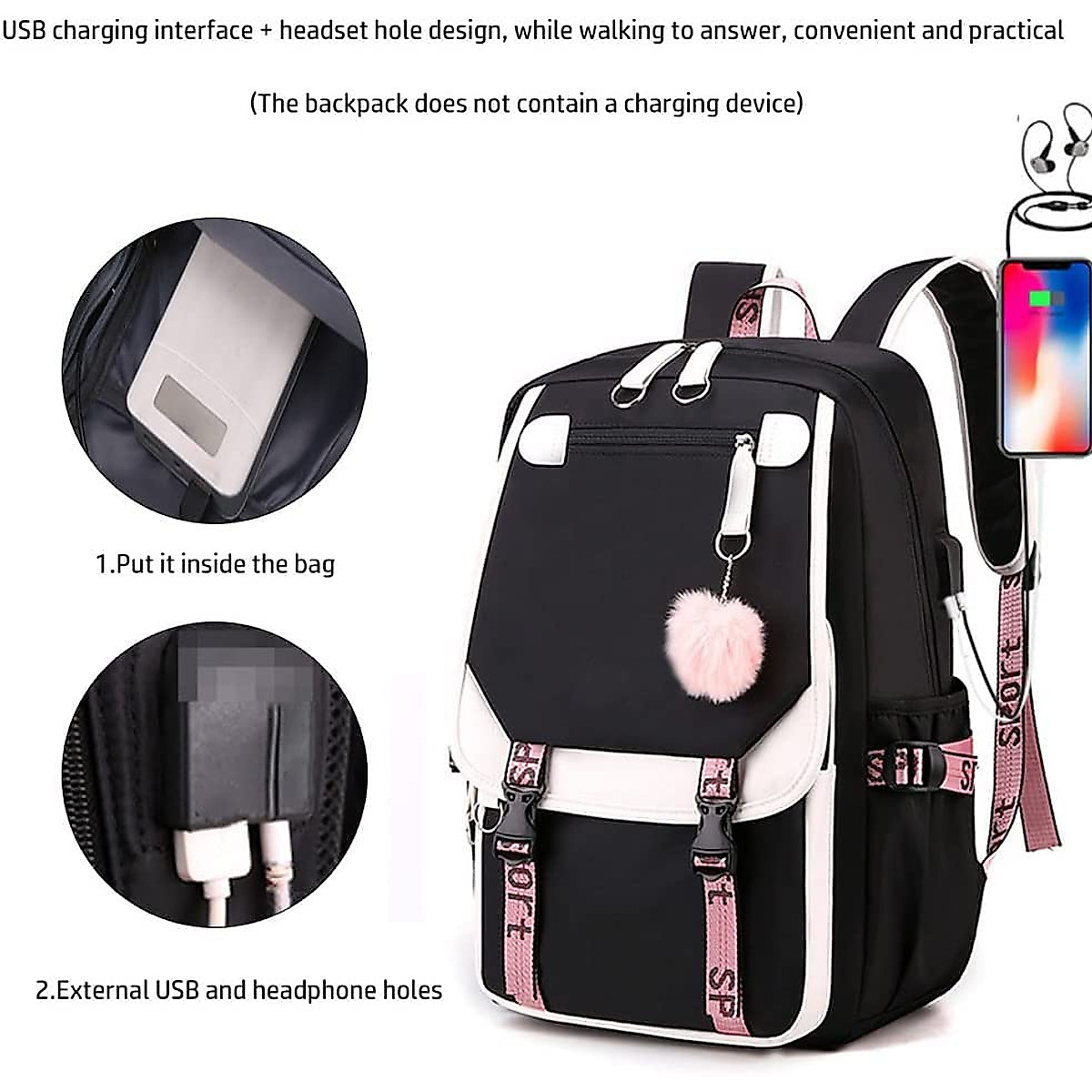 RUILIHIAO Fashionable Cool Cartoon Laptop Backpack Lightweight Bags School Bag Multiple Pockets Outdoor Travel Bookbag