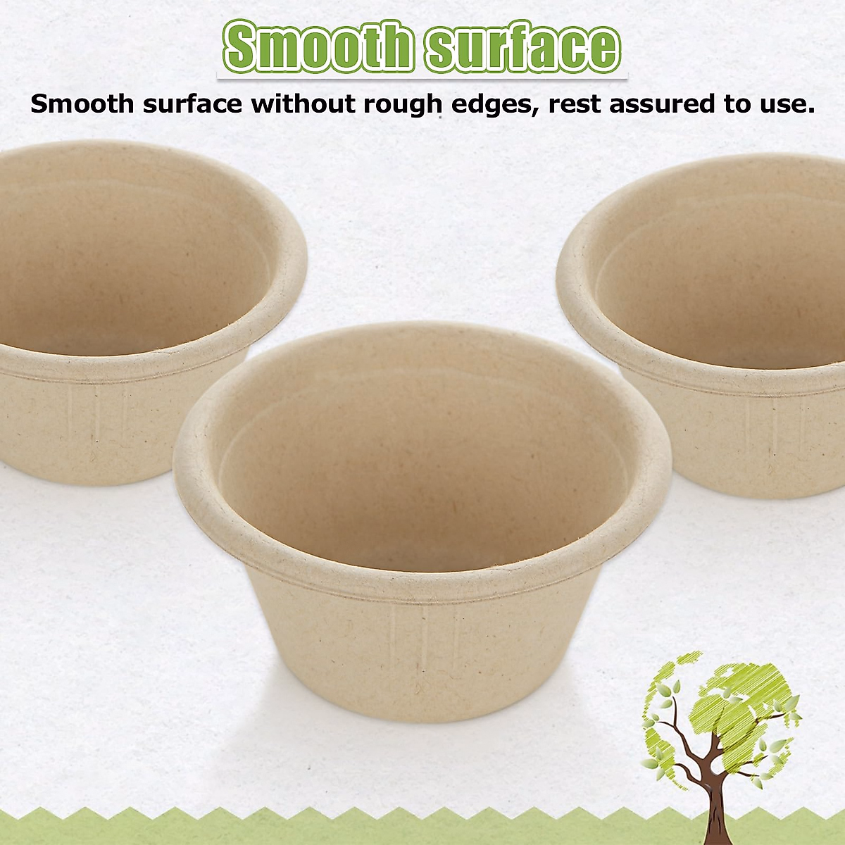 CYEAH 300 Pcs Disposable Paper Souffle Cups 2oz, Stackable Small Sauce Containers, Eco-friendly Condiment Cups, Biodegradable Tasting Cups for Snack Dessert Portion Control Salad Dressing