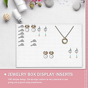 Zerodeko 10pcs Jewelry Box Pad Sponge Tray Sponge Insert Trays Earring Display Pad Jewelry Display Pad Earrings A Necklace Trinket Tray Ring Display Sponge Mat Ear Stud Holder