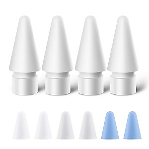 Tips Replacement for Apple Pencil 1st Gen & 2nd Generation, Pen Nibs for iPad Pro (4PCS Tips + 6 Covers)