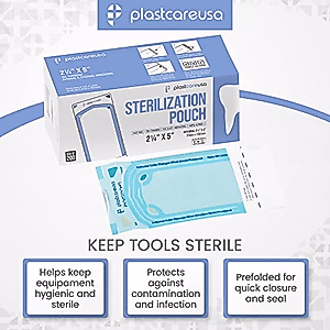 400 2.25 x 4 Inch Self Sterilization Autoclave Pouches for Cleaning Tools, Sterilizer Bags for Dental Offices, Pouch for Dentist Tools, 2 Boxes of 200