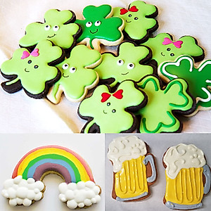 16PCS St.Patrick's Day Cookie Cutter Set Irish Party Supplies - Shamrock Leprechaun Coin Rainbow Beer Flag Horseshoe Design