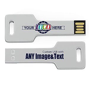 MEINAMI Customized Key Shape USB Flash Drive Thumb Drive Personalized Metal Memory Stick 8GB 25 Pack
