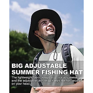 Zylioo XXL Oversized UV Sun Hats with Flaps,Big Size Boonie Hat with Drape Beach Hats with Neck Protection Sun Hat with Neck Flap