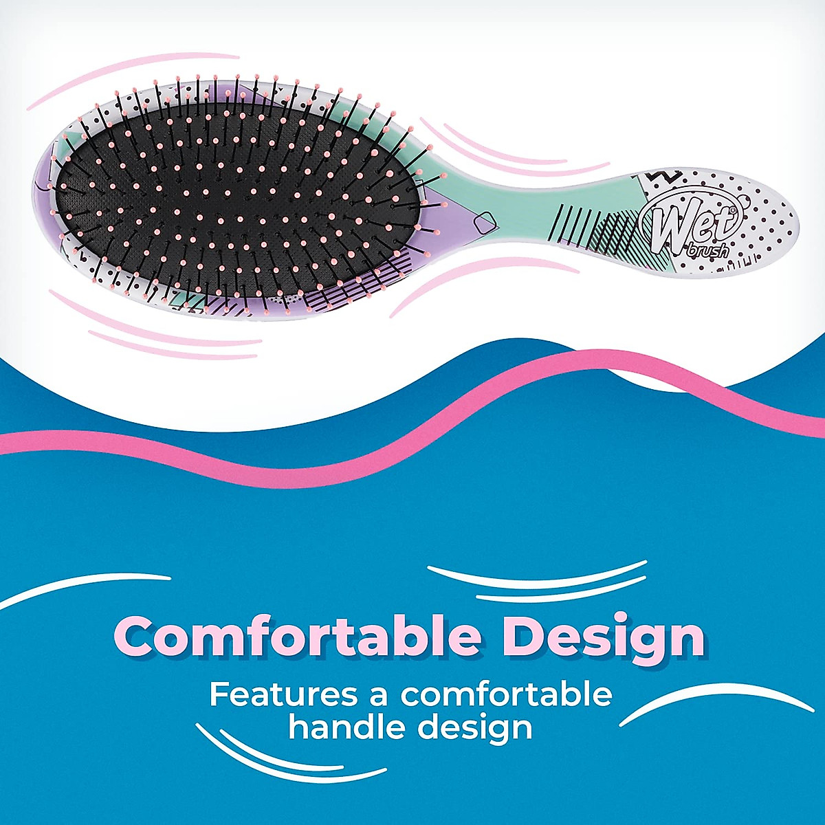 Wet Brush Original Detangler Hair Brush - Throwback, Radical - All Hair Types - Ultra-Soft IntelliFlex Bristles Glide Through Tangles with Ease - Pain-Free Comb for Men, Women, Boys and Girls