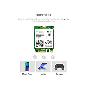 Wireless-AC8265 Dual Mode AC8265 Wireless NIC Module for Jetson Nano Developer Kit M.2 NGFF Support 2.4GHz / 5GHz 300Mbps / 867Mbps Dual Band WiFi and Bluetooth 4.2