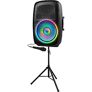 Ion Audio Total PA Glow Max - Bluetooth Speaker 500W PA System with Microphone Stand and LED Lights (Renewed)