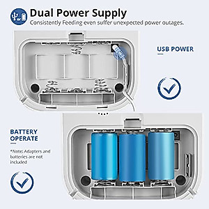 XTUOES Automatic Cat Feeders 2.4G WiFi, Automatic Dog Cat Feeders with App Control for Dry Food,1-10 Meals Per Day& 30s Meal Call,Timed Automatic Feeder for Cat Dog, 4L