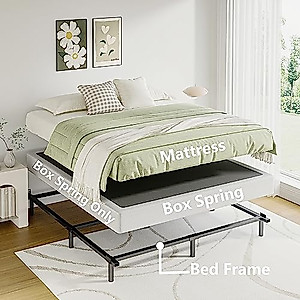 Sosain Full Box Spring 7 INCH High Profile Metal Heavy Duty Easy Assembly Sturdy Box Spring Mattress Foundation Extra-Strong Support No Noise Easy to Clean