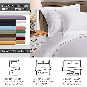 Superior Egyptian Cotton 530 Thread Count Duvet Cover Set, Soft Bedding Covers, 1 Duvet Cover with Button Closure, 2 Pillow Shams, Luxury, Plush, Hotel, Home Collection, Full/Queen Size, Green