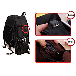 WANHONGYUE Undertale Game Laptop Backpack Rucksack Travel Sports Casual Daypack with USB Charging Port Black / 4