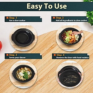 Silicone Slow Cooker Liners fit 6-8 Quart Crock-Pot Slow Cooker,Reusable & Safe Silicone Cooking Bags Insert For 6-8 Quarts Oval or Round Pot (Black)