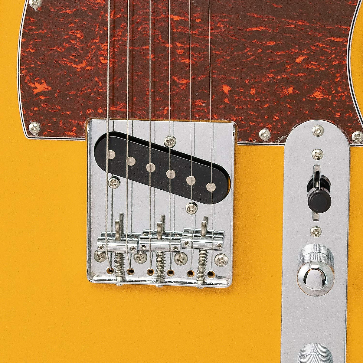 CNZ Audio TL Mini Electric Guitar - White Finish, Black Pickguard, 3/4 Short Scale, 7/8 size Guitar, 2 Single Coil Pickups, C Shaped Maple Neck, Classic Look & Feel