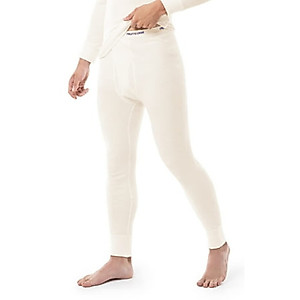 Fruit of the Loom Men's Classic Midweight Waffle Thermal Underwear Bottoms (2-Pack), Black Soot/Natural, Large