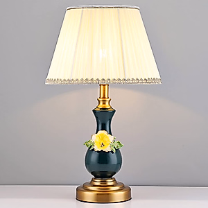 Creative Glazed Ceramic Table Lamp American Pastoral Bedroom Bedside Lamp Large Table Lamps for Living Room Coffee Table Desk Lamp Desk Night Lamp