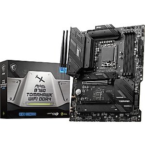 MSI MAG B760 Tomahawk WiFi DDR4 Gaming Motherboard (Supports 12th/13th/14th Gen Intel Processors, LGA 1700, DDR4, PCIe 5.0, M.2, 2.5Gbps LAN, USB 3.2 Gen2, HDMI/DP, Wi-Fi 6E, Bluetooth 5.3, ATX)