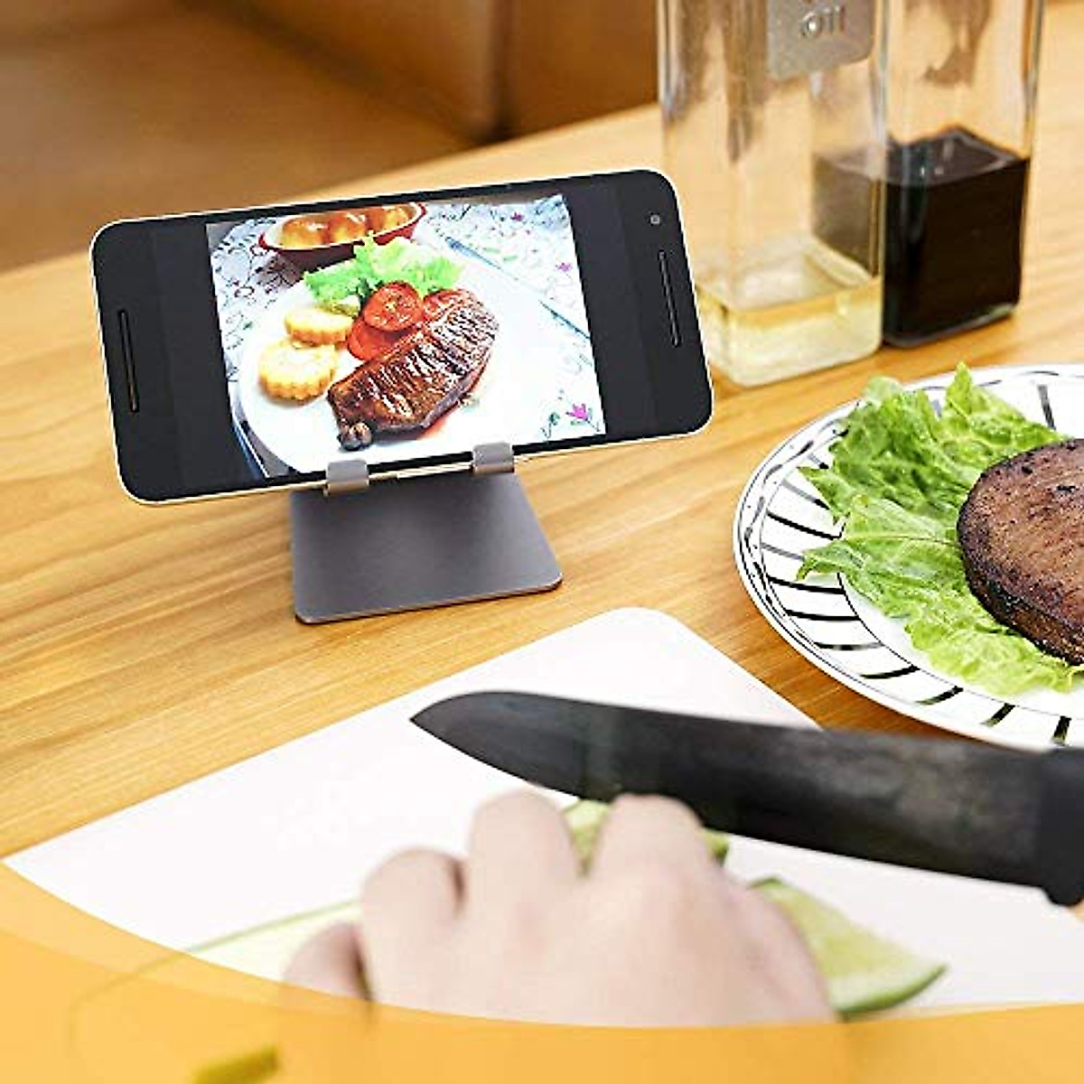 Lamicall Cell Phone Stand, Phone Dock : Cradle, Holder, Stand, Compatible with Phone 12 Mini 11 Pro Xs Xs Max Xr X 8 7 6 6s Plus 5 5s 5c All Android Smartphone Charging, Accessories Desk - Gray