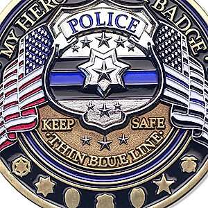 Law Enforcement Appreciation Challenge Coin · Police Officer Thank You Challenge Coin · Thin Blue Line Challenge Coin