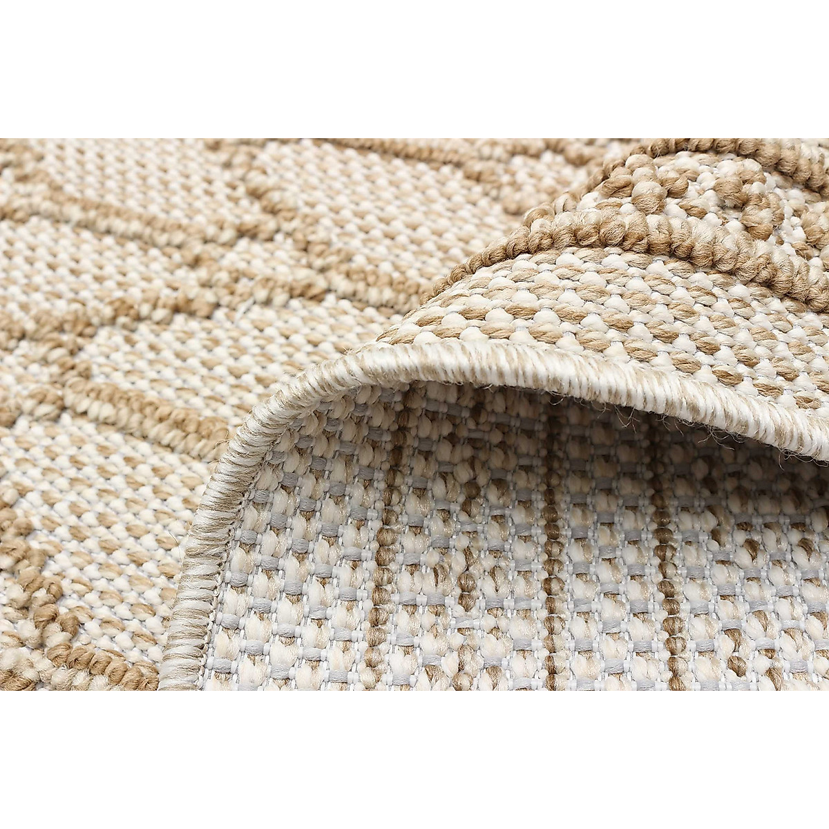 eCarpetGallery Runner Rug for Hallway Kitchen 12 feet Long Jute Style Textured Taupe Carpet Runner, 368014