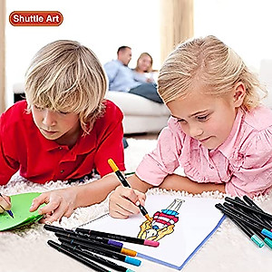 Shuttle Art Dual Tip Brush Pens Art Markers, 30 Colors Dual Tip Calligraphy Pens Fine and Brush Dual Tip Markers Set Perfect for Kids Adult Artist Calligraphy Hand Lettering Journal Doodling Writing
