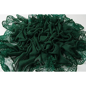 corciova Chiffon Extra Long Dark Emerald Green Sheer Head Silk Scarf Lightweight Evening Pashmina Shawl and Wrap for Women