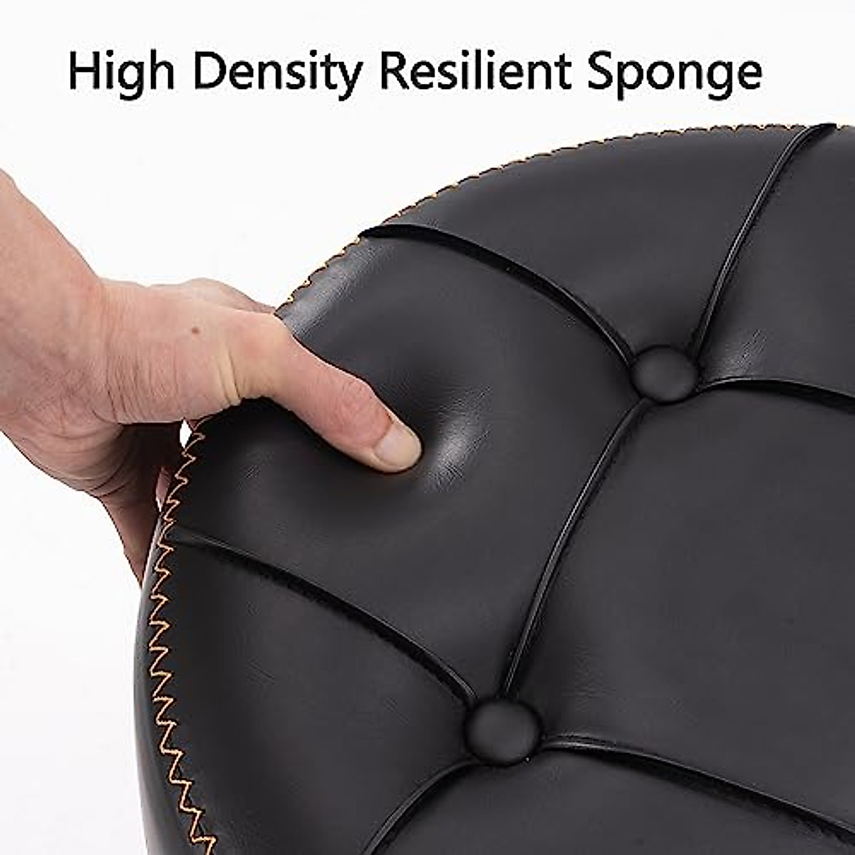 Purgreen Modern Adjustable Height Swivel Circular Bar Stools,360°Counter Height Swivel Chair,Comfortable Faux Leather Seat,Ideal for Home Kitchen Island Living Room and Bar Space