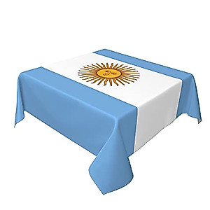 LIICHEES Flag of Argentina Tablecloth Kitchen Dining Room 54"x54" Square Washable Table Cover Outdoor Garden Picnic Tablecloths