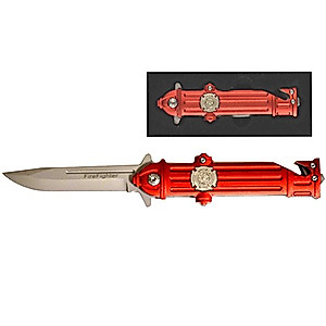 TG,LLC Treasure Gurus Red Fire Hydrant Shaped Folidng Pocket Knife w/Strap, Seat Belt, Rope Cutter & Glass Breaker