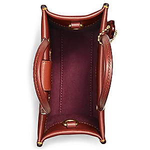 COACH Coated Canvas Signature Mini Cashin Tote Tan Rust One Size