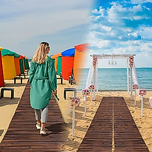 Spurgehom Wooden Garden Pathway 8FT Straight Outdoor Walkway Roll Out Cedar Garden Walkway Wood Patio Path Decor Lawn Pavers Boardwalk Beach Path for Wedding Party (Brown)