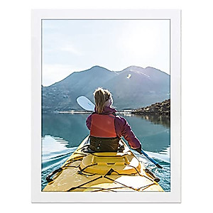 Golden State Art, 16x20 Picture Frame Made of Solid Pine Wood And Hd Tempered Glass - Horizontal And Vertical Wall Display, 1 Pack, White