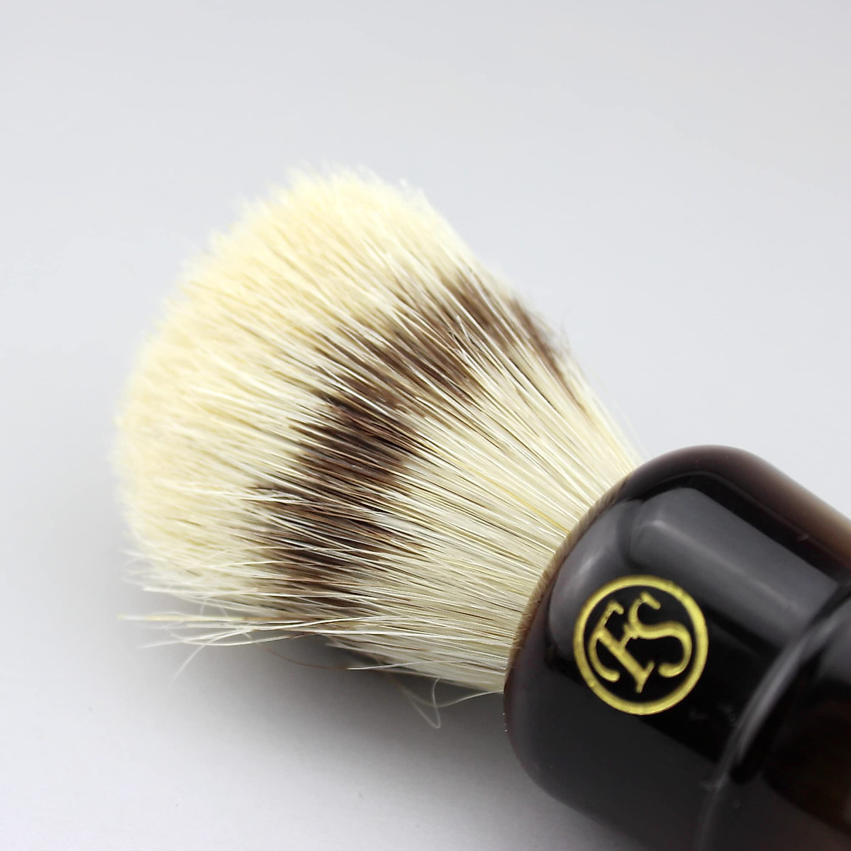 Frank FS shaving Synthetic Hair Shaving Brush for Men's Personal and Professional Shaving (Dark Horn)
