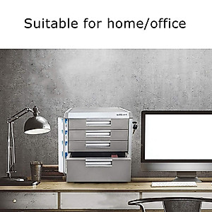 BIZOLE Flat File Cabinet Storage, Desktop Drawer Cabinet, 4/5 Tier Aluminum Alloy File Cabinet, Office Supplies A4/Receipt File Organizer, for Desktop Office Supplies and Home (Color : 5 Layers)