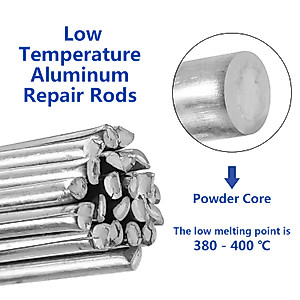 30 Pieces Copper Aluminum Welding Rods 0.08 x 10 Inch Universal Low Temperature Welding Cored Wire Multipurpose Copper Aluminum Repair Rods for Welding Alloy, Stainless, Galvanized Steel, Copper