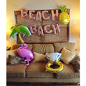 JeVenis Set of 5 Beach Bach Balloons Flamingo Bridal Shower Decor Beach Bachelorette Party Decorations Kit Bachelorette Party Balloons Beach Bachelorette Decor
