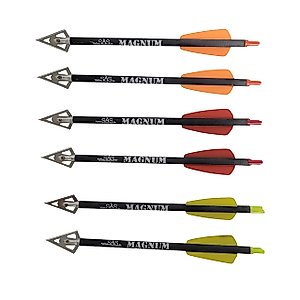 SAS 7.5" Magnum Carbon Bolts for EK Cobra R9 or RX Hunting Crossbow (6/Pack - w/Broadheads)