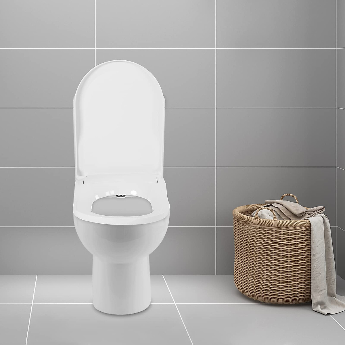 Non-Electric Bidet Toilet Seat Self Cleaning Water Sprayer with Dual Nozzles D-type Toilet Seat Bidet Seat Toilet for Rear & Feminine Cleaning Bidet Attachment,Soft Close