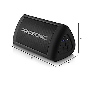 Prosonic BT3 Portable Wireless Bluetooth Speaker with 10W Stereo Sound & Bass Boost -Rich Sound & Intense Bass -Bluetooth 5.0 -Microphone -IPX5 - in & Outdoor Speaker (Black)