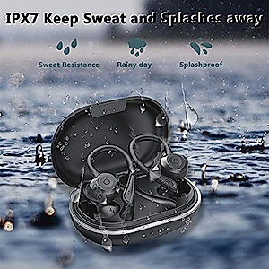 JoxFel Wireless Ear Buds,Bluetooth Running Headphones with Built-in Microphone Deep Bass 36H Playtime in Ear Earbud with Ear-Hooks LED Display IPX7 Waterproof Sport Earbuds for Running Gym Working