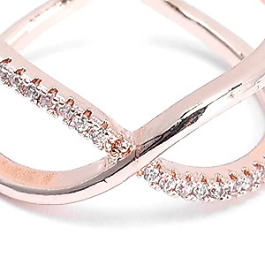 Jewelry Ring, Alloy Exquisite Design Knuckle Ring Beautiful Appearance for Anniversary for Birthday(02 Rose Gold WG0-0342)
