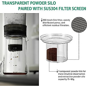 MHW-3BOMBER Cold Drip Coffee Maker Iced Brew Dripper Coffee Maker With Adjustable Water Flow Dutch Coffee,Borosilicate Glass 600ML 2-4Cup ID5900