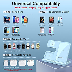 𝟮𝟬𝟮𝟯 𝗡𝗲𝘄 JARGOU 3 in 1 Wireless Charging Station Wireless Charger for iPhone 14 13 12 11 Pro Max/X/8 Charging Station for Multiple Devices for Apple Watch for AirPods 2/3/Pro/Pro 2