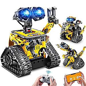 HOGOKIDS Robot Building Toys for Kids - 3 in 1 Remote & APP Controlled Building Set | RC Wall Robot/Engineer Robot/Mech Dinosaur STEM Toys Gift for Boys Girls Age 6 7 8 9 10 11 12+ Year Old (520 Pcs)
