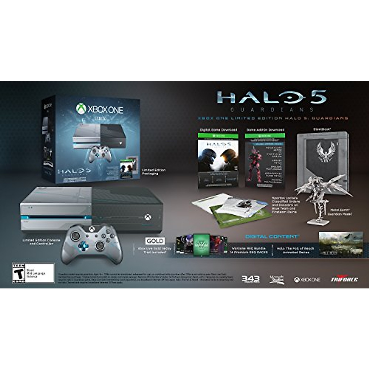 Xbox One 1TB Console - Limited Edition Halo 5: Guardians Bundle