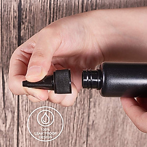 BENECREAT 30 Packs 1oz Black Plastic Squeeze Dispensing Bottles UV Glue Bottles with Caps, 5PCS Funnel Hoppers for UV Resin, DIY Crafts, Glue, Liquids