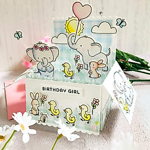 Stamp and Cutting Dies Set for DIY Craft Scrapbooking Card Making Friends Greetings Elephant Rabbit